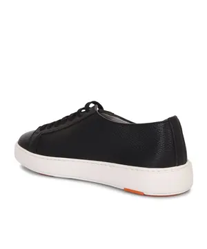Santoni Round Toe Lace-up Sneakers - Black
