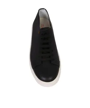 Santoni Round Toe Lace-up Sneakers - Black