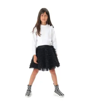 Balmain Pleated Tulle Skirt