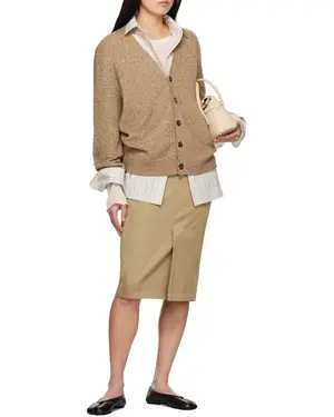 MAISON MARGIELA Chino Skater Midi Skirt - Camel