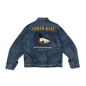 HUMAN MADE Denim Work Jacket With Embroidered Duck Motif - Indigo