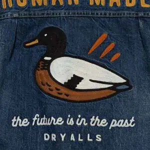 HUMAN MADE Denim Work Jacket With Embroidered Duck Motif - Indigo