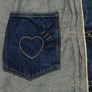 HUMAN MADE Denim Work Jacket With Embroidered Duck Motif - Indigo
