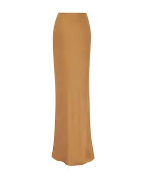 Saint Laurent Low Waist Maxi Skirt - Brown