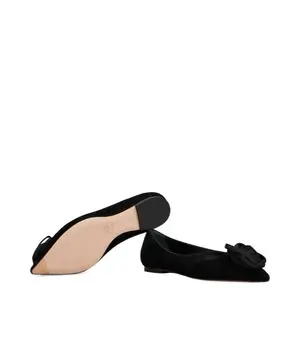 ROGER VIVIER Rose Embellished Pointed Toe Ballet Flats