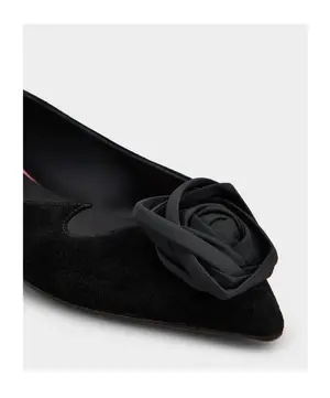 ROGER VIVIER Rose Embellished Pointed Toe Ballet Flats