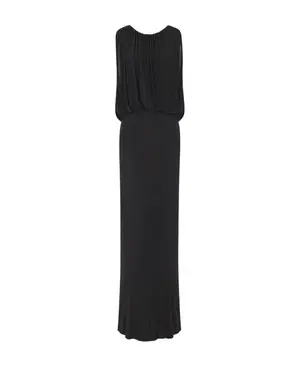 Saint Laurent Sleeveless Pleated Maxi Dress