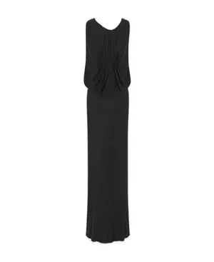 Saint Laurent Sleeveless Pleated Maxi Dress