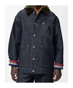 Loewe Denim Jacket With Corduroy Collar - Black