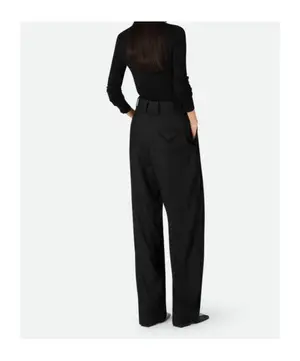 Bottega Veneta Viscose And Silk Twill Straight Trousers