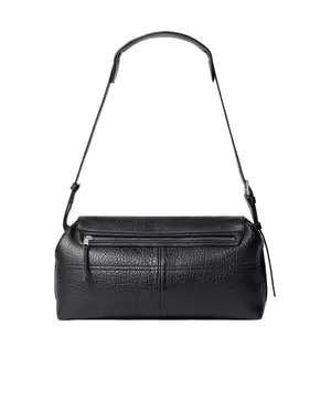 LEMAIRE Flap Metal-clip Leather Shoulder Bag - Black