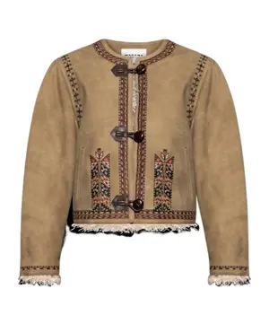 Isabel Marant Étoile Embroidered Fleece Jacket - Brown