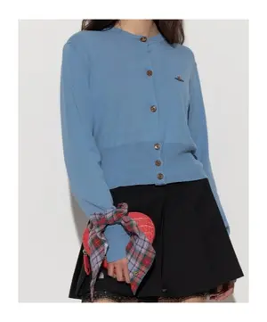 VIVIENNE WESTWOOD Orb Logo Buttoned Cardigan - Blue