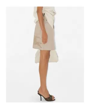 Burberry Equestrian Knight Denim Mini Skirt