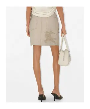 Burberry Equestrian Knight Denim Mini Skirt