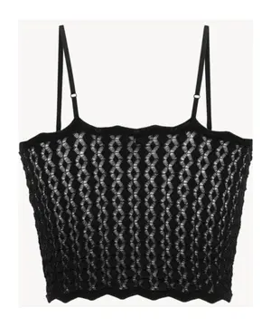Saint Laurent Pointelle Knit Crop Top - No