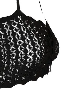 Saint Laurent Pointelle Knit Crop Top - No
