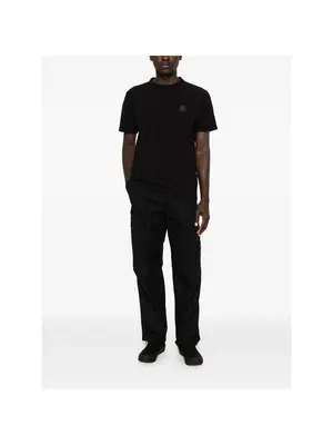 Stone Island Logo Patch Crewneck T-shirt - Black