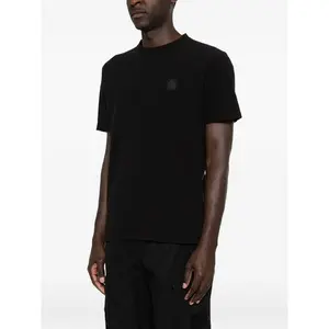 Stone Island Logo Patch Crewneck T-shirt - Black