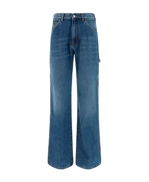 Alexander McQueen Logo Embroidered Straight Leg Jeans