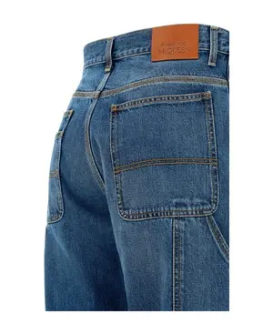 Alexander McQueen Logo Embroidered Straight Leg Jeans