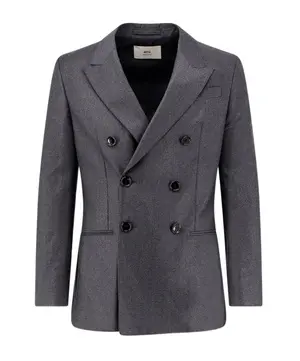 AMI Paris Double Breasted Tailored Blazer - Black