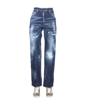 Dsquared2 Distressed Straight-leg Jeans