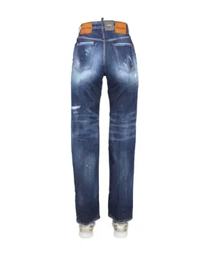 Dsquared2 Distressed Straight-leg Jeans