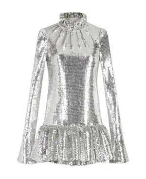 Rabanne Sequin Ruffled Mini Dress