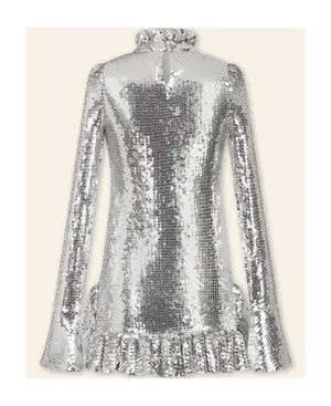 Rabanne Sequin Ruffled Mini Dress