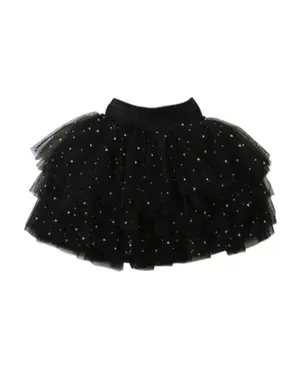 Balmain Sequined Tulle Skirt - Black