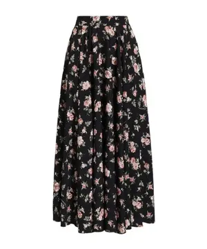 Dolce & Gabbana Floral Print Midi Skirt - Black