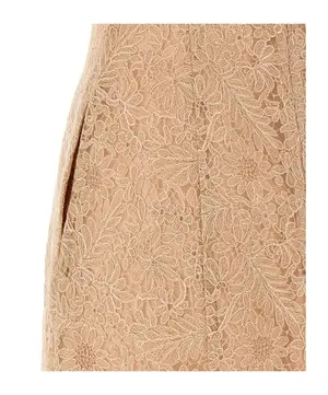 Ermanno Scervino Floral Lace Square Neck Midi Dress