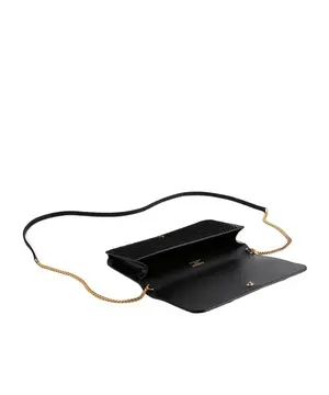 Balenciaga Logo Chain Clutch Bag - Black