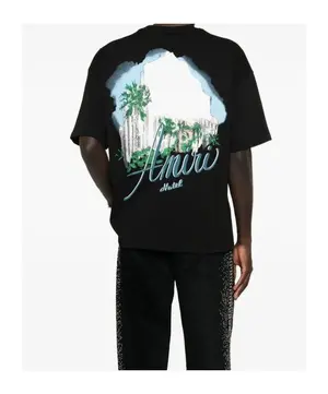 Amiri Hotel Printed Crewneck T-shirt - Black