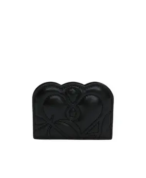 Alexander McQueen Logo Embroidered Quilted Card Holder - Black