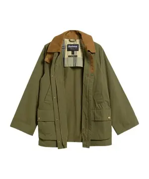 Barbour Glynis Casual Jacket With Cord Collar And Studded Placket