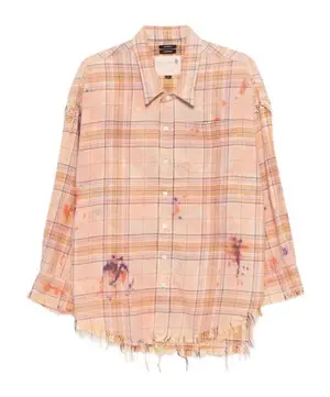 R13 Plaid Distressed Shirt