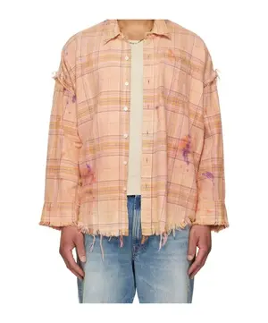 R13 Plaid Distressed Shirt
