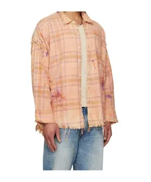 R13 Plaid Distressed Shirt
