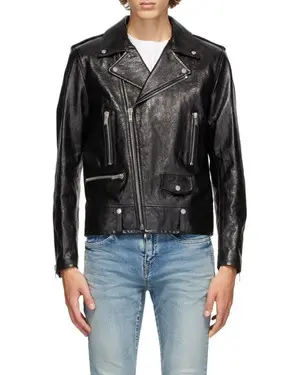 Saint Laurent Long-sleeved Biker Jacket