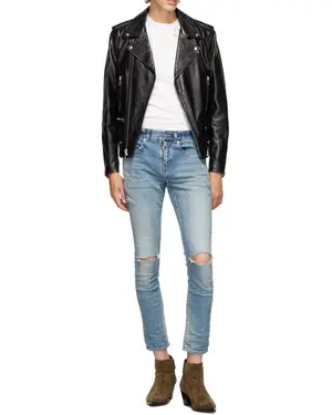Saint Laurent Long-sleeved Biker Jacket