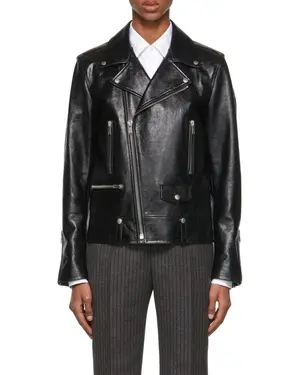 Saint Laurent Long-sleeved Biker Jacket
