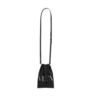 Valentino Garavani Logo-print Leather Drawstring Bag