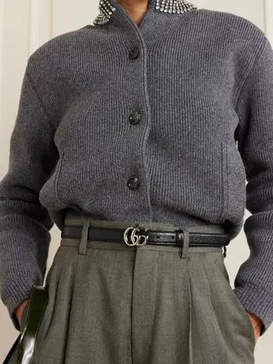 Gucci Gg Marmont Embossed Belt - Black
