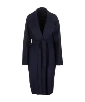 Max Mara Doppia Girdle Coat - Black