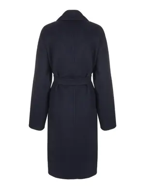 Max Mara Doppia Girdle Coat - Black