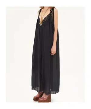 Chloé Silk Charmeuse Maxi Slip Dress With Lace Trim