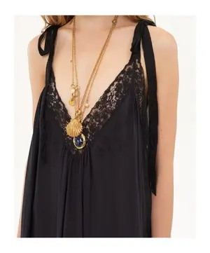 Chloé Silk Charmeuse Maxi Slip Dress With Lace Trim