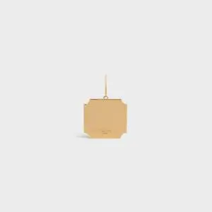 Celine Separables Triomphe Plate Pendant In Brass With Gold Finish